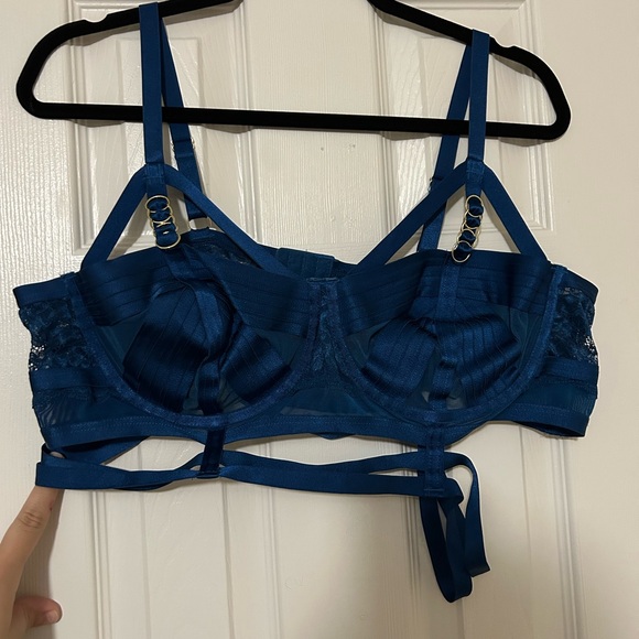 torrid | Intimates & Sleepwear | Torrid Blue Strappy Detail Bra | Poshmark